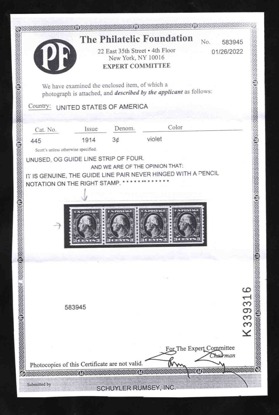US Stamps #445 Mint OG H XF PF Cert LOT #78808 | United States, General ...