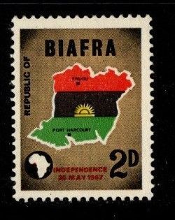 Biafra - #1 Map of Biafra - MNH | Africa - Nigeria, General Issue Stamp ...