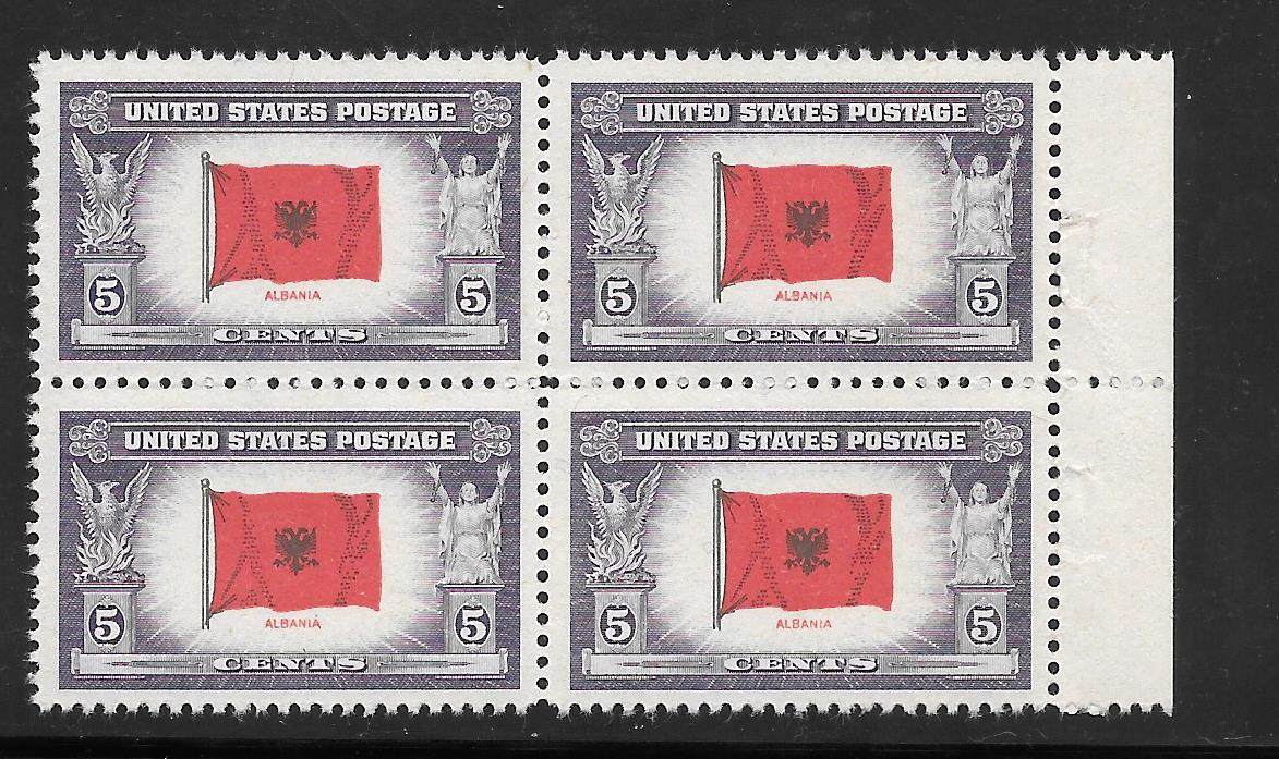 #918 MNH Overrun Countries Albania Block of 4 | United States, General ...