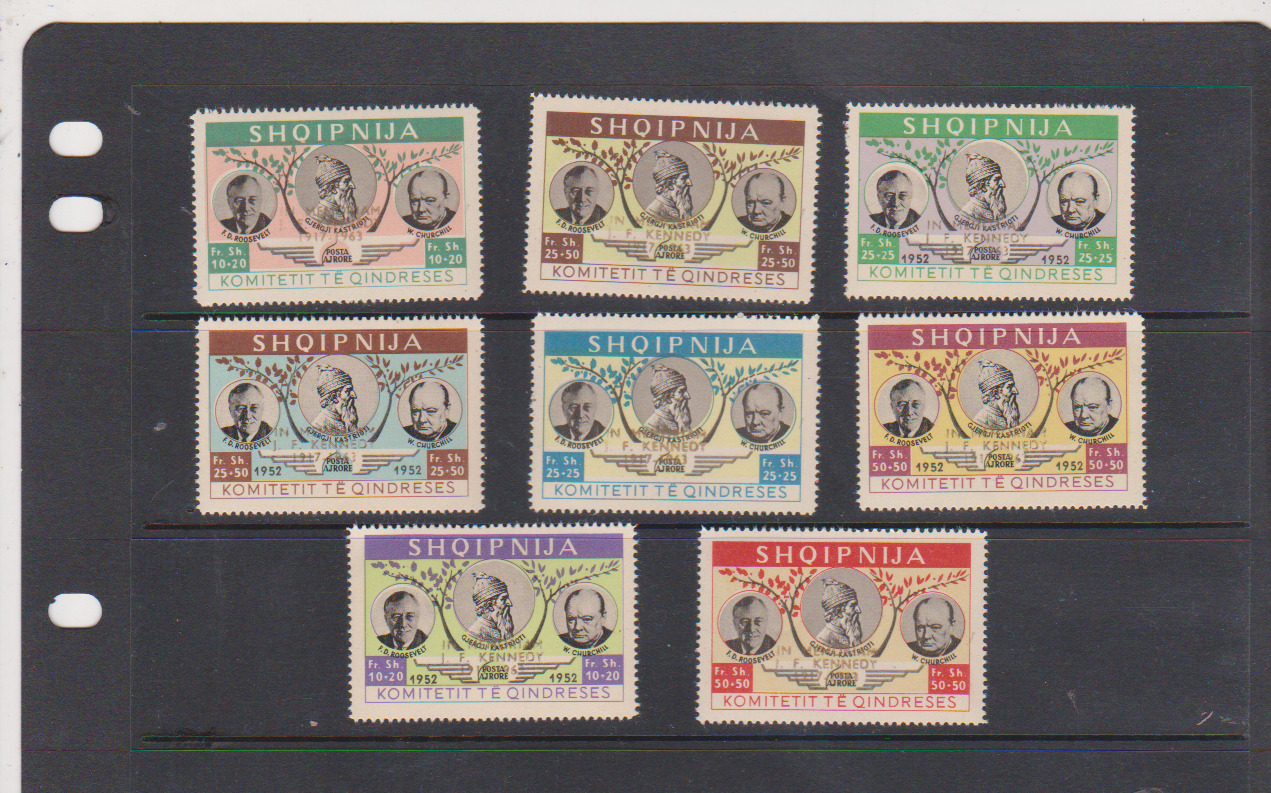 Albania in Exile John F. Kennedy Memorial Stamps Overprinted in Gold ...