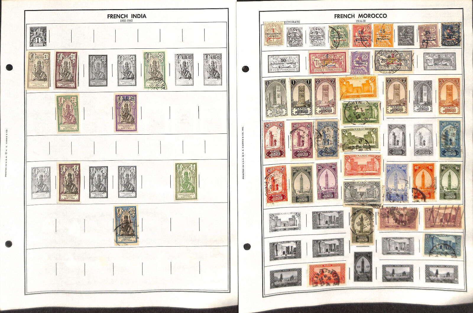French Colonies Stamp Collection on 24 Harris Pages, Equatorial Africa ...
