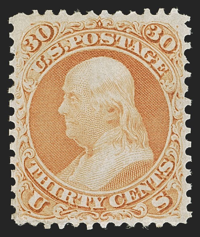 US Scott #71 - 30¢ Orange . Original gum - with 1995 P.F.and 2024 P.S.E ...