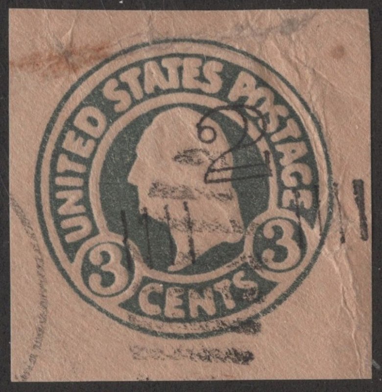 SC#U459a 2¢ on 3¢ Surcharged Washington Cut Square: Color? (1920) Used ...