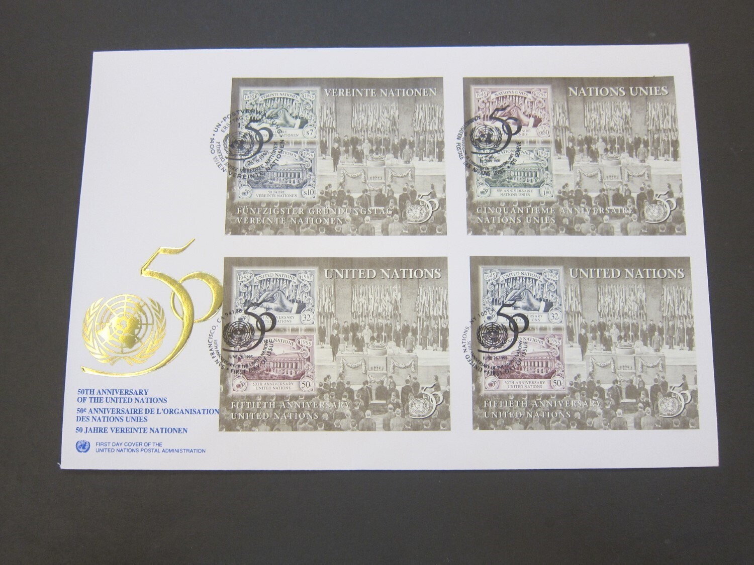 United Nations (NY,Vienna,Geneva) 1995 Sc 188,272,665 FDC | Worldwide ...