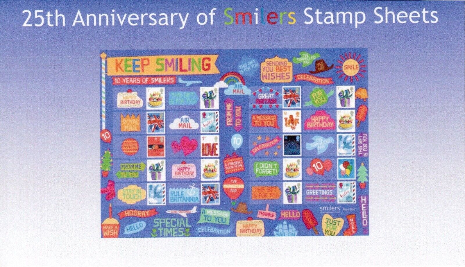 2025 - 25th Anniversary of Smilers Stamp Sheets - Private Presentation Pack | Great Britain ...
