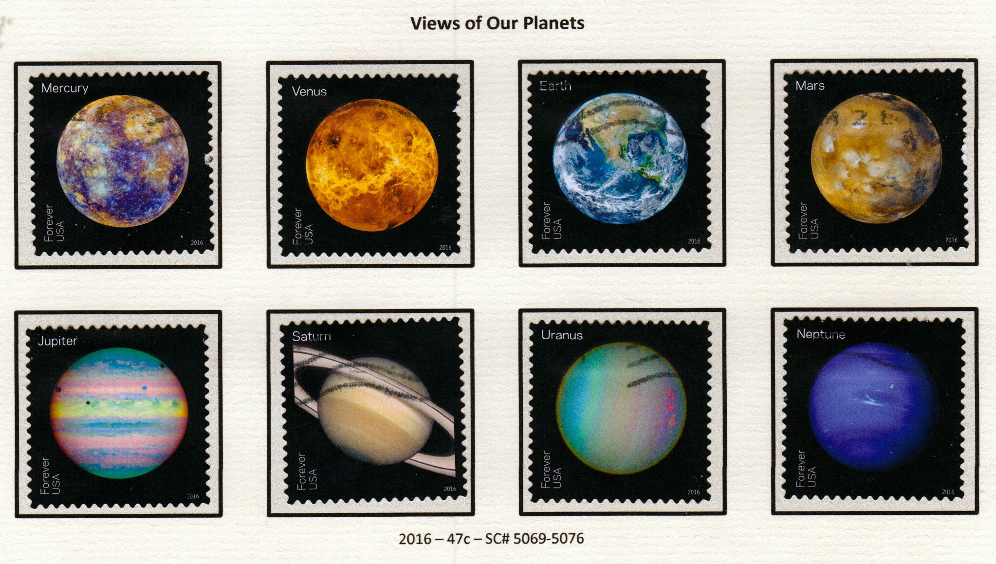 SC# 5069-76 - (47c) - Views of our planets - USED set of 8 - off paper ...