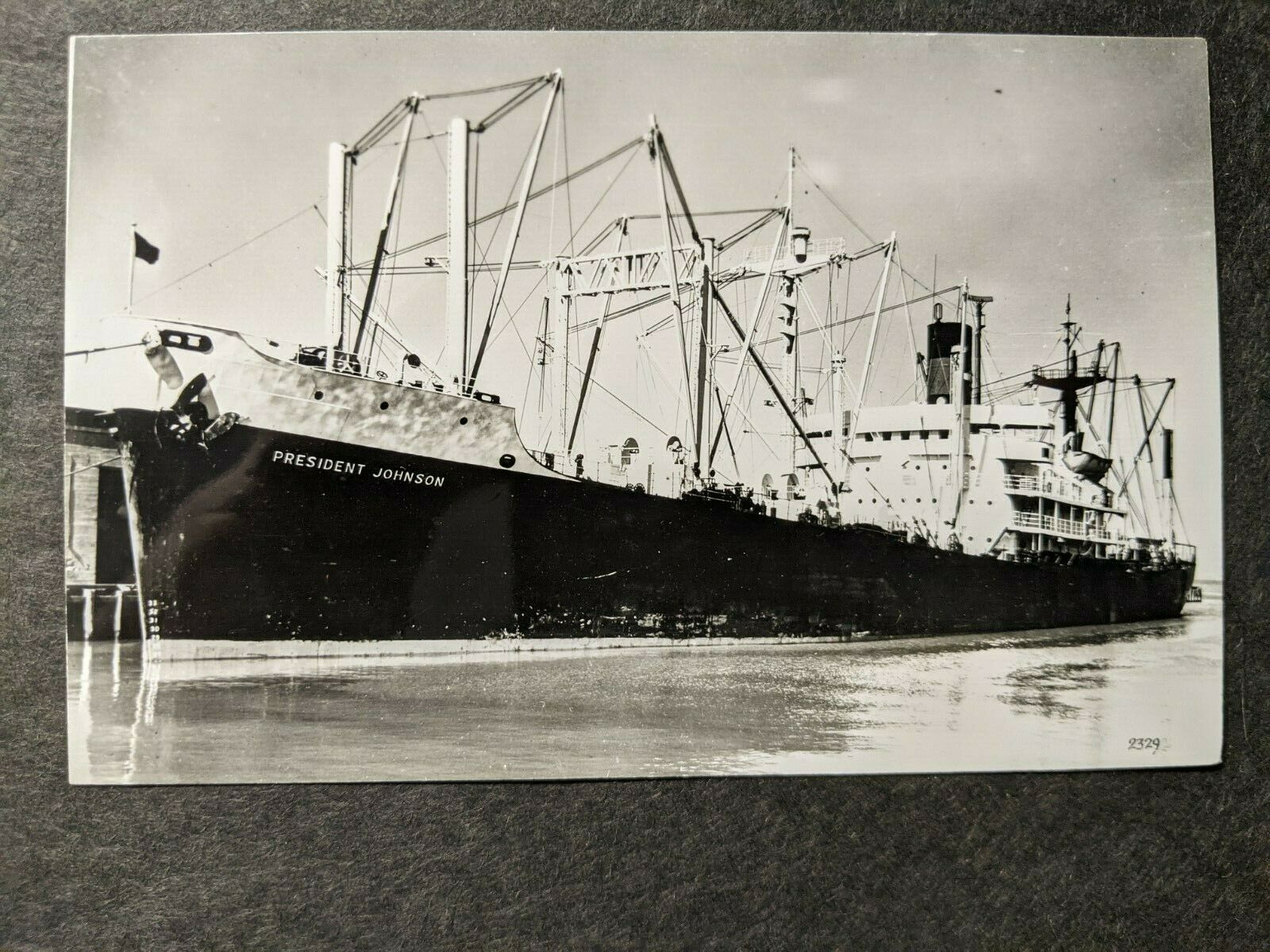 SS PRESIDENT JOHNSON, AMERICAN PRESIDENT Lines Naval 3" X 5" Original ...