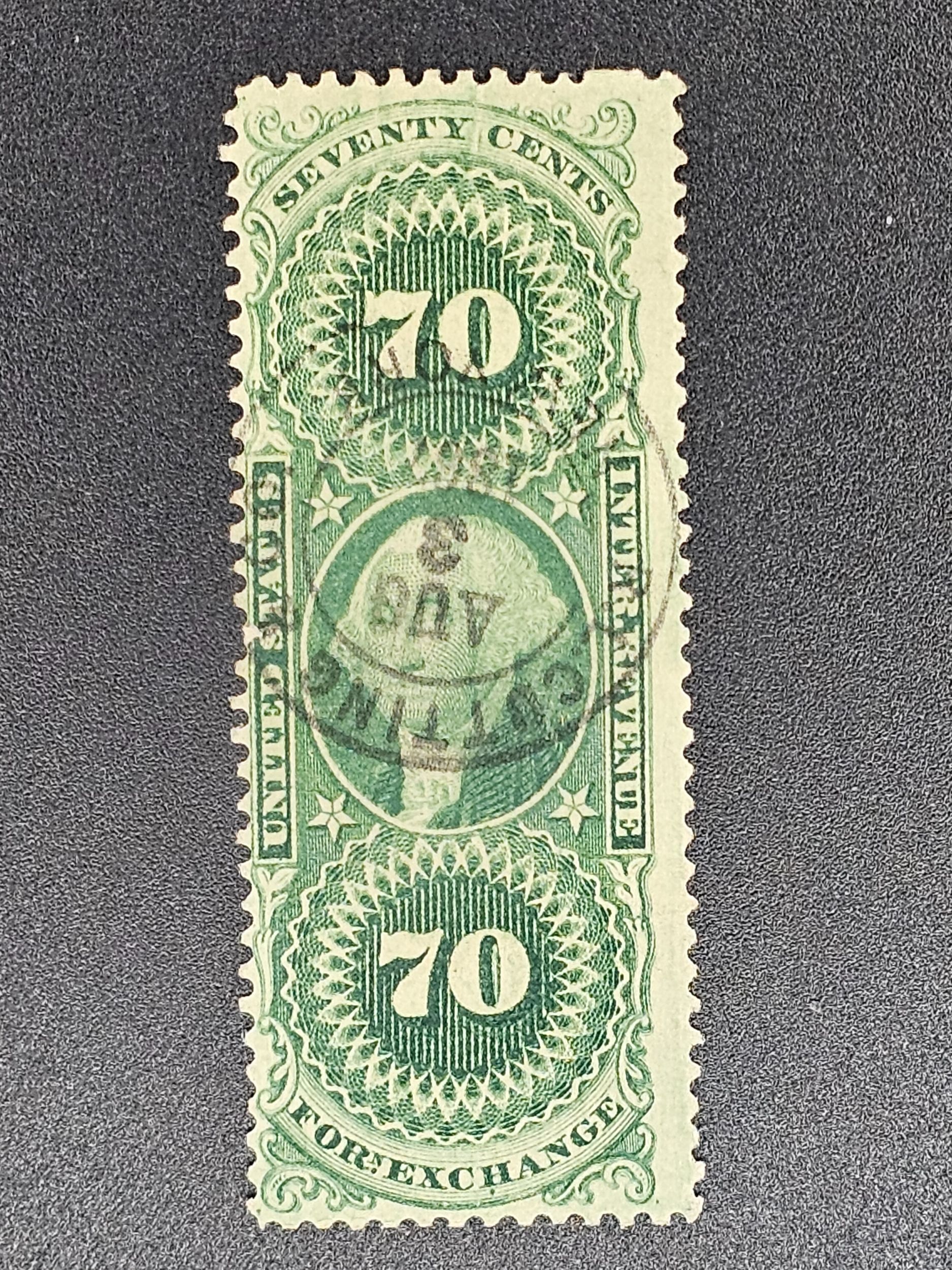 R65c stamp cancel nice issue very clean | United States, Revenues Stamp ...