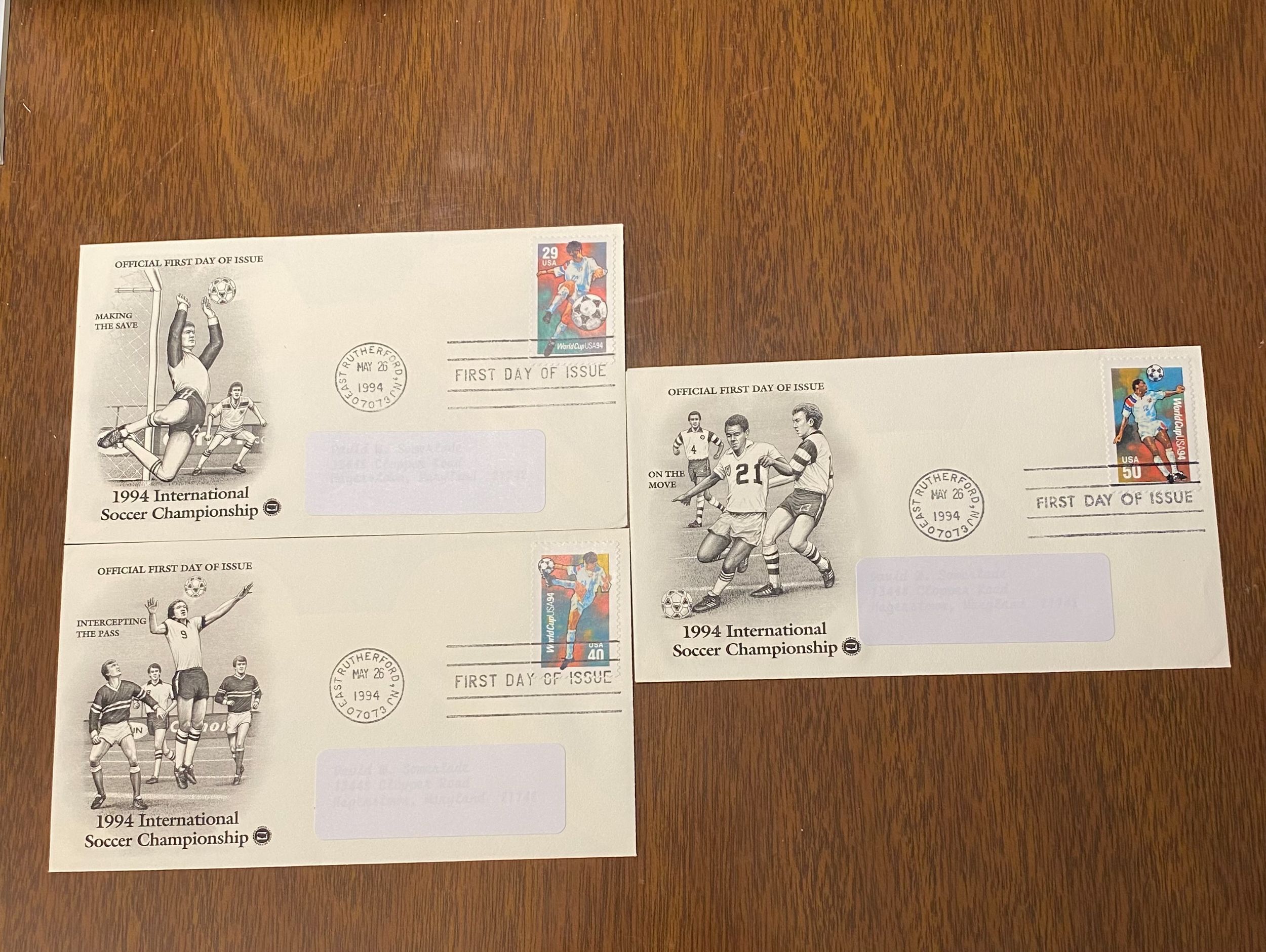 U.S. Scott #2834-36 Intl Soccer Championship OG 3Stamps 3PCS FDC USPS ...