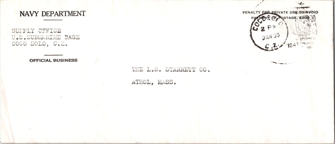 Canal Zone Navy Dept. Supply Office, U.S. Submarine Base, Coco Solo ...