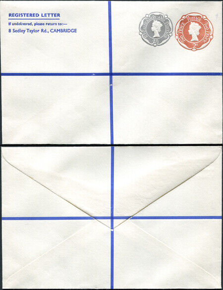 RSP18 2d Brown and 2/1 Grey Stamped to Order Registered Envelope ...