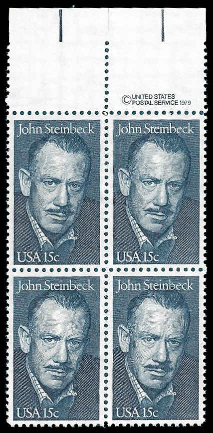 PCBstamps US #1773 CW 60c(4x15c)John Steinbeck, MNH, (CW-2) | United ...