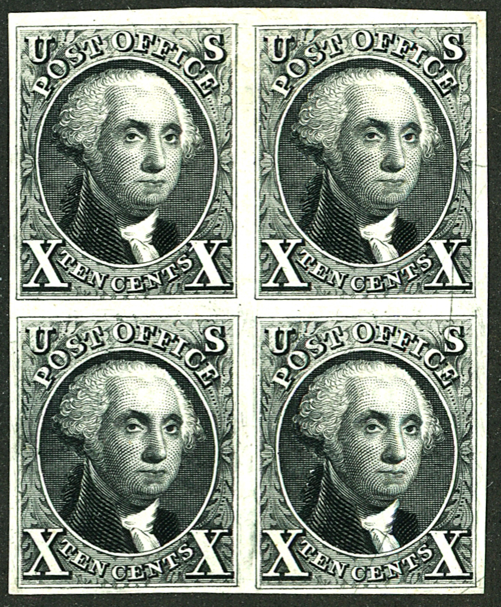 U.S. #4P3 Plate Proof Block of 4 With PF Cert | United States, Back of ...
