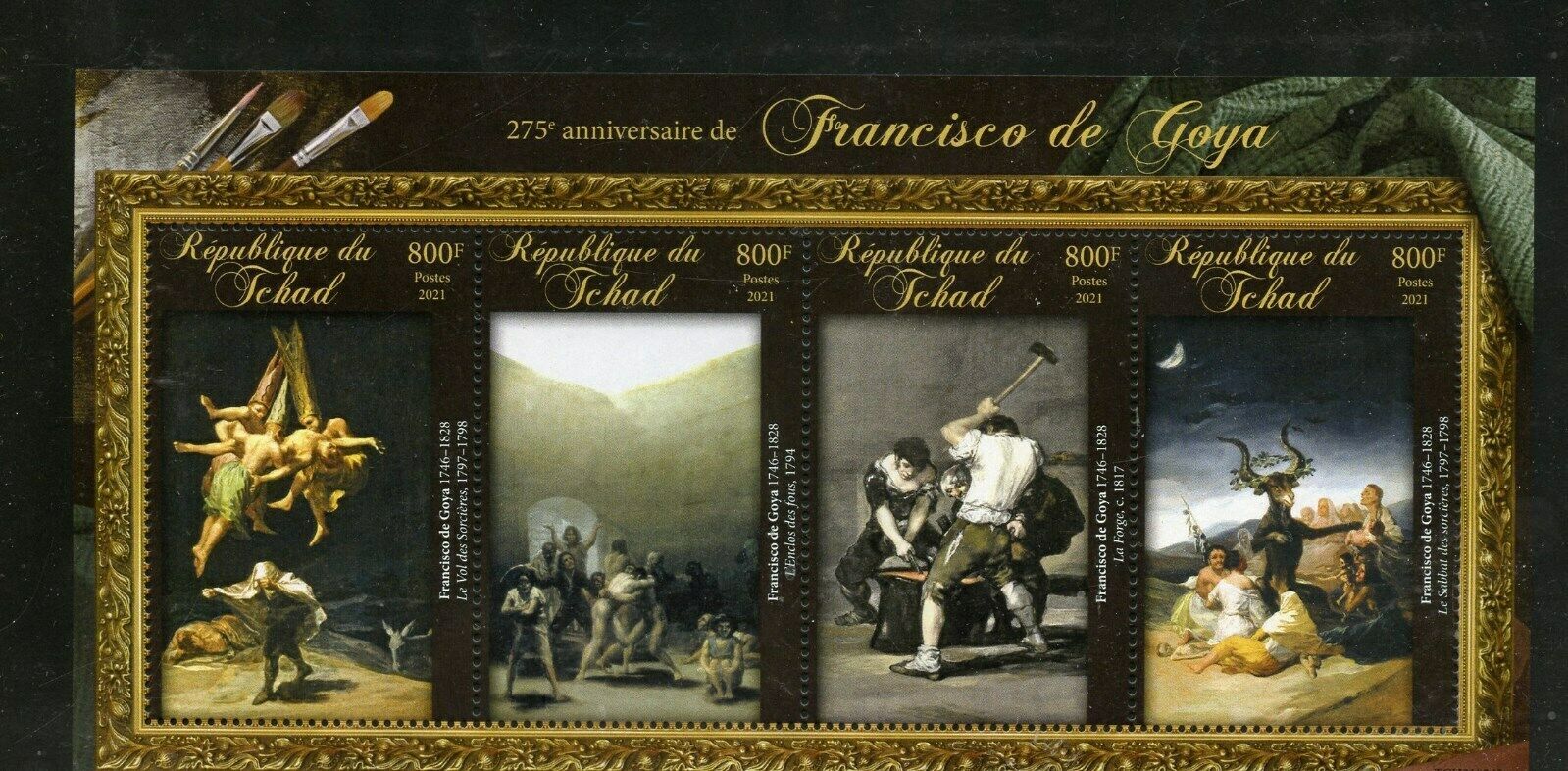 Chad 2021 275th Anniversary of Francisco De Goya Paintings Sheet Mint ...