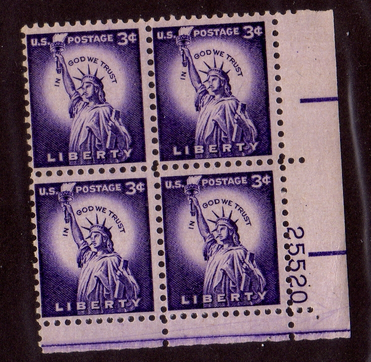 1035c 3c Liberty 25520 LR Plate Block | United States, General Issue ...