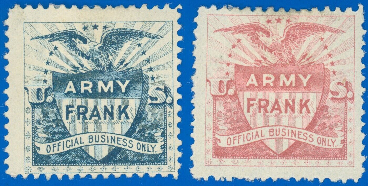1898 US Local Spanish American War, Blue & Red Army Frank Stamps, Never ...