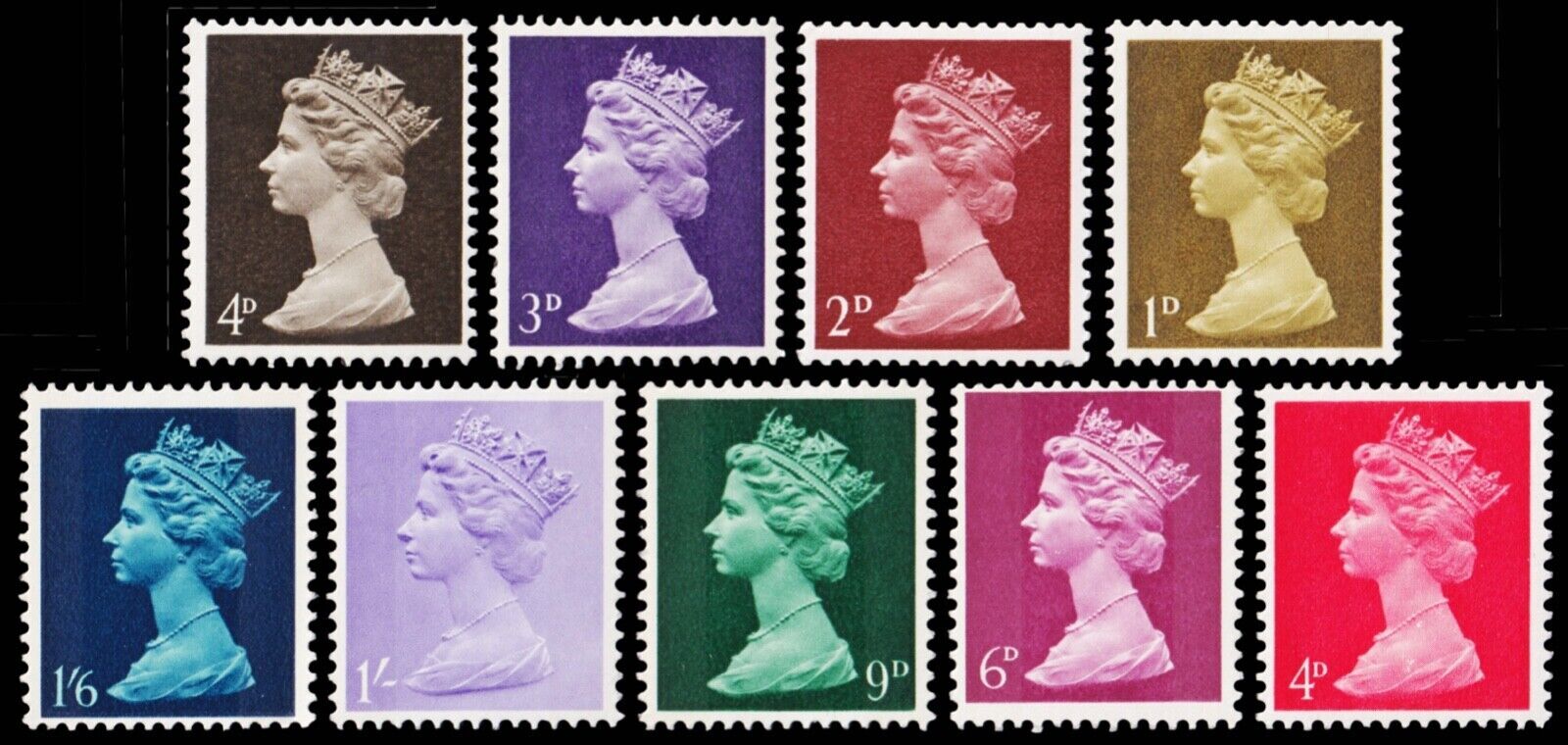 Great Britain Machins Scott MH2 -- MH16 (1967) Mint NH VF C | Great ...