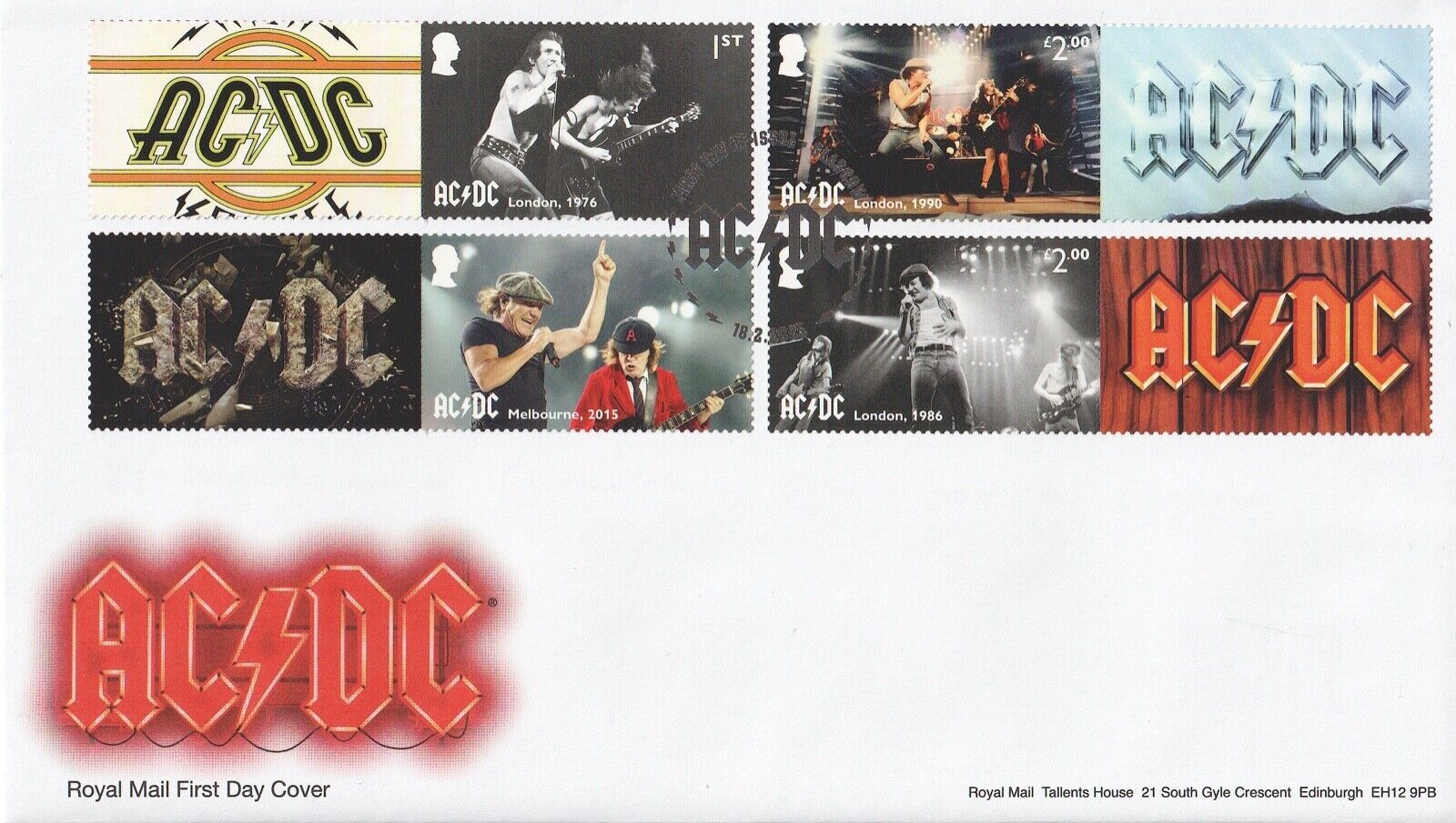 GB 2025 - AC/DC Smilers/Collector Stamp Sheet FDC (2) - GS171/LS169 ...