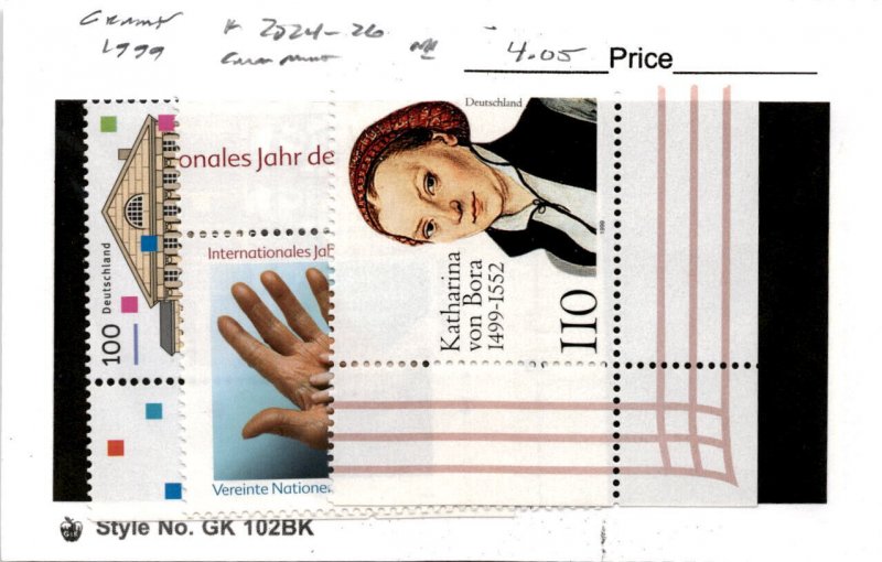 Germany, Postage Stamp, #2024-2026 Mint NH, 1999 Weimar (AF) | Europe ...