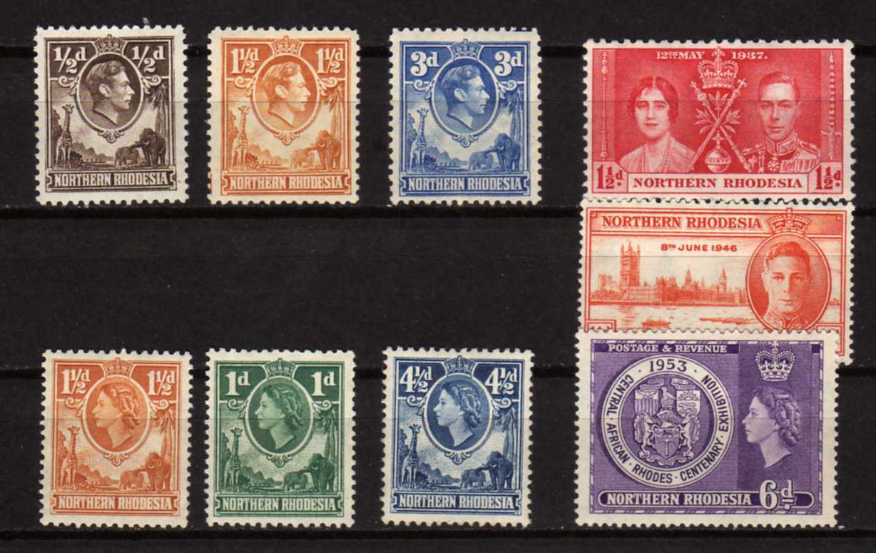 Rhodesia Lot Stamp Collection Northern Rhodesia Older Issues MH ...
