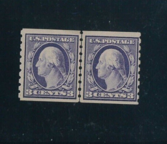1911 United States 3¢ George Washington Postage Stamp #394 Hinged Coil ...