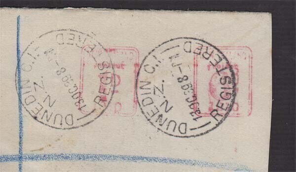New Zealand Dunedin 1939 "stamped" Reg. cover to Australia | Australia ...