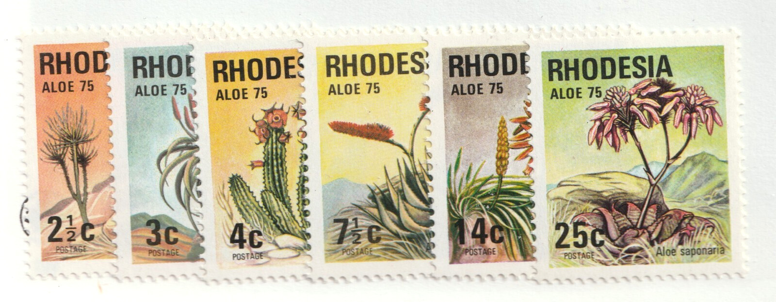 1975 Rhodesia Sc# 352-7 - Aloe Plant Types. MNH postage stamps ...