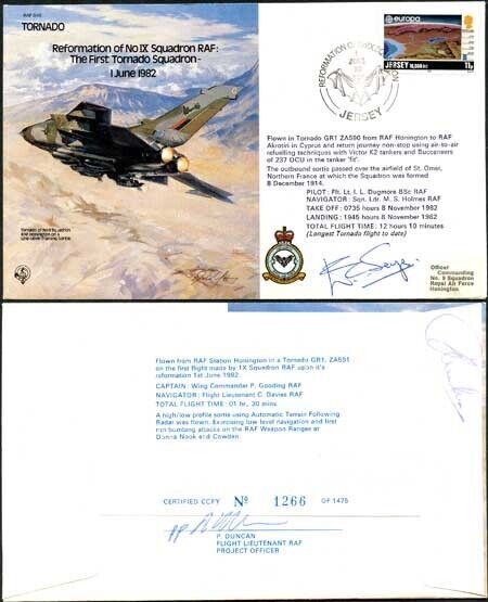 B45c No.9 Sqn as the 1st Tornado Sqn Signed by EC Selfe and JD Melrose ...