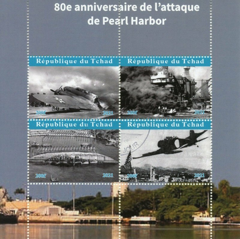 Chad Military Stamps 2021 CTO WWII WW2 Pearl Harbor Attack Ships ...