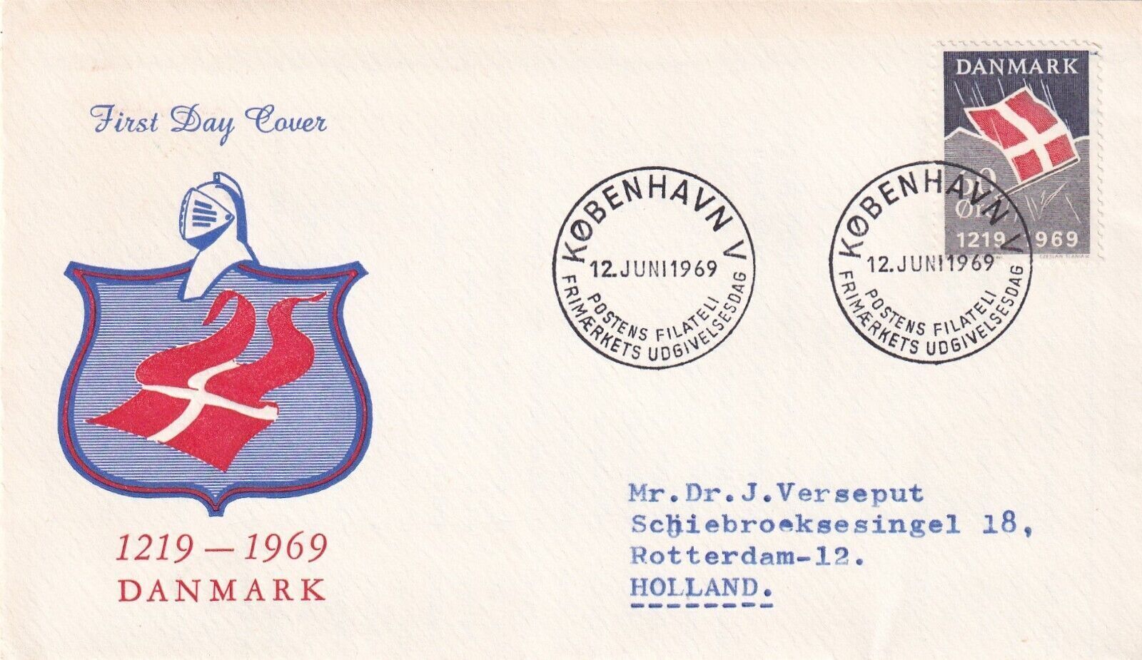 SA25d Denmark 1969 700th Anniv of Fall of the Dannebrog from Heaven ...