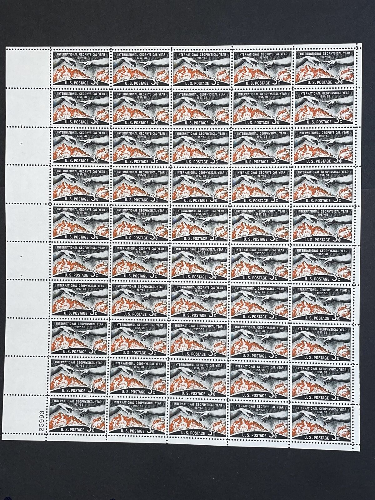 1958 sheet, Geophysical Year, Sc# 1107 | United States, General Issue ...