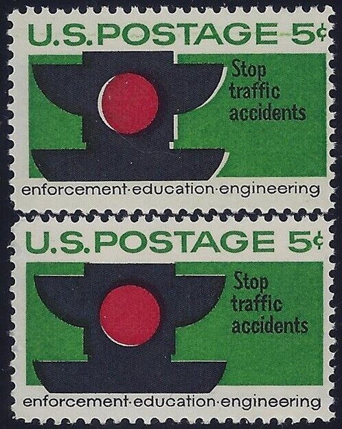 1272 - 5c Two Color Shift Errors / EFO "Traffic Signal" Mint NH ...