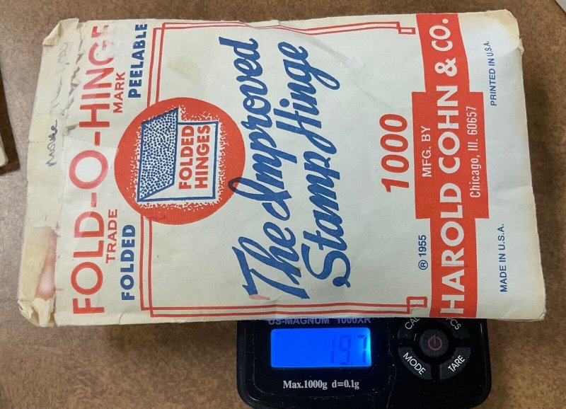 FOLD-O-HINGE Stamp Hinges repackaged from open packs -Pre-Folded 16 -17 ...