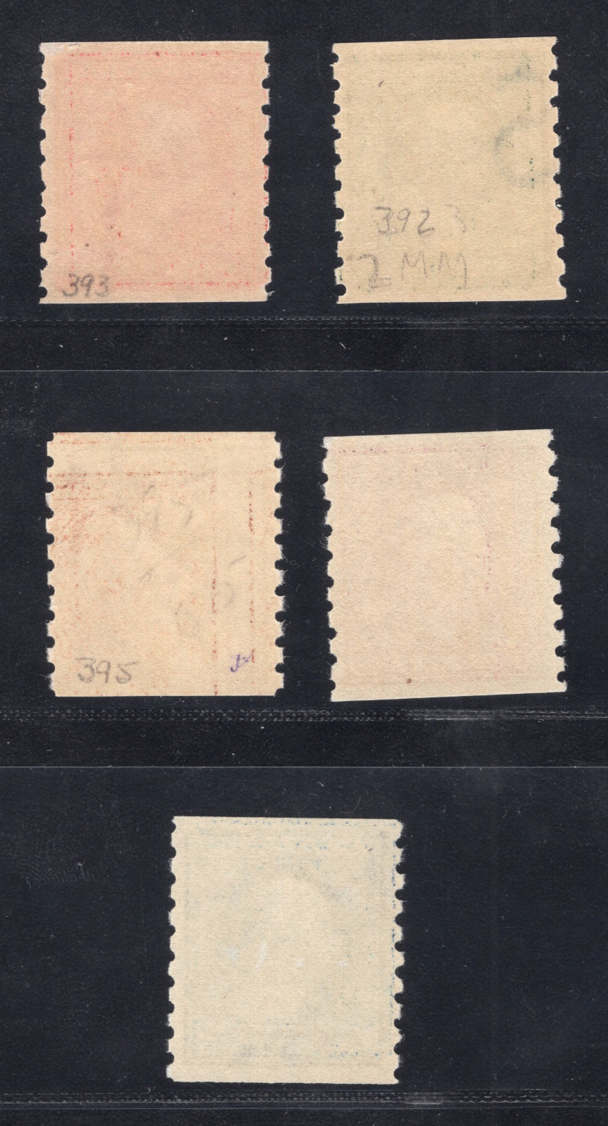 US Stamps #392-396 Mint OG 1h(2c)/4nh LOT #79528* | United States ...
