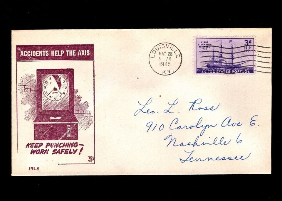 WWII Patriotic Hitler Time Clock Louisville KY 1945 Few Made Cover 8l ...