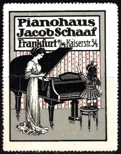 Vintage Germany Poster Stamp Jacob Schaaf Piano House Frankfurt ...