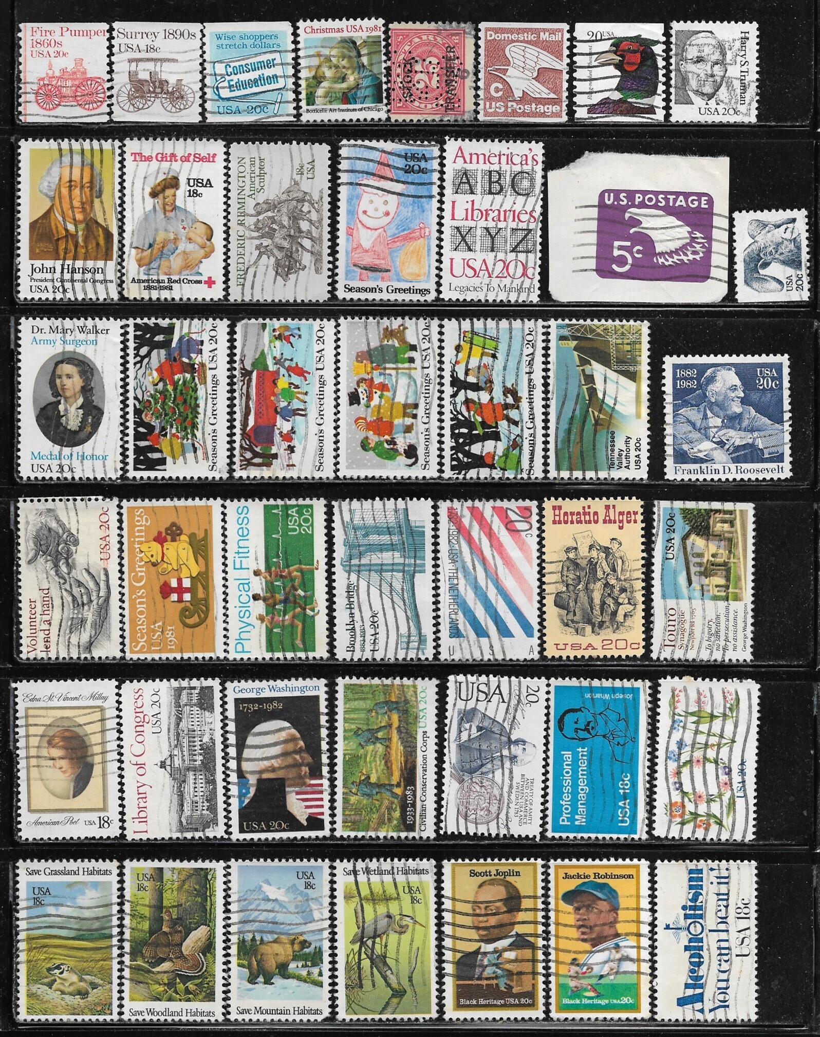USA United States Packet Lot of 43 all different US Stamp Collection ...