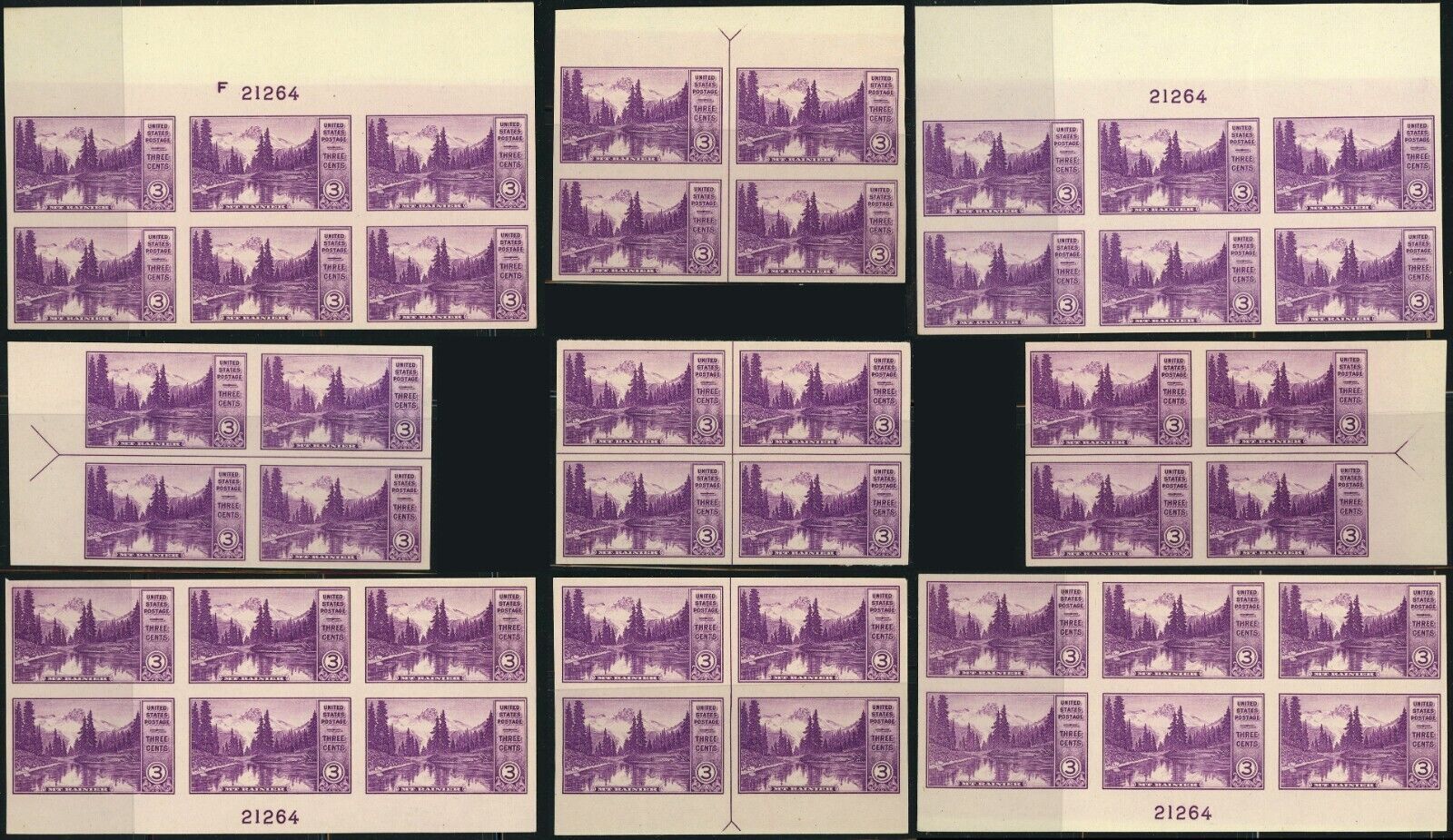 US #756-765 National Parks #771 Airmail Special Delivery Block ...