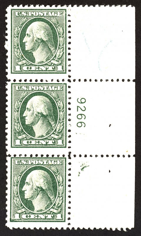 U.S. #525 MINT PL# STRIP OG NH / HipStamp