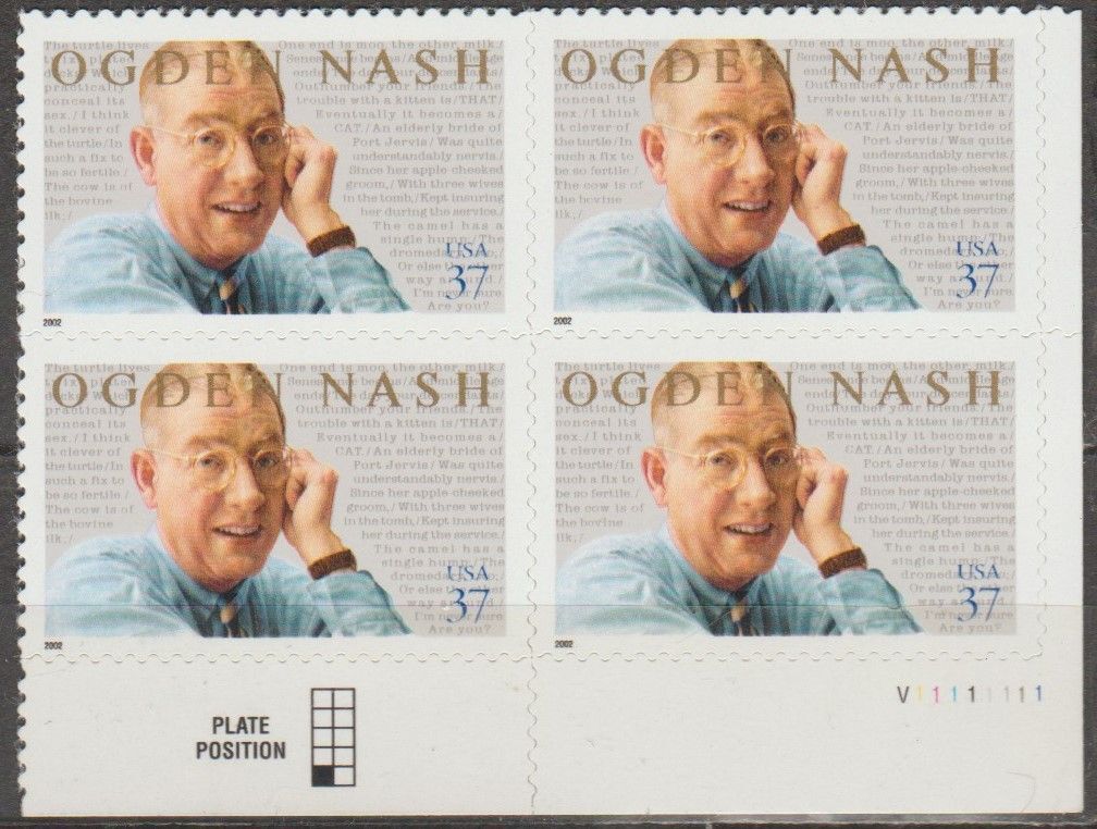 3659, PB-4 L/R. "Ogden Nash" MNH, 37cent | United States, General Issue ...