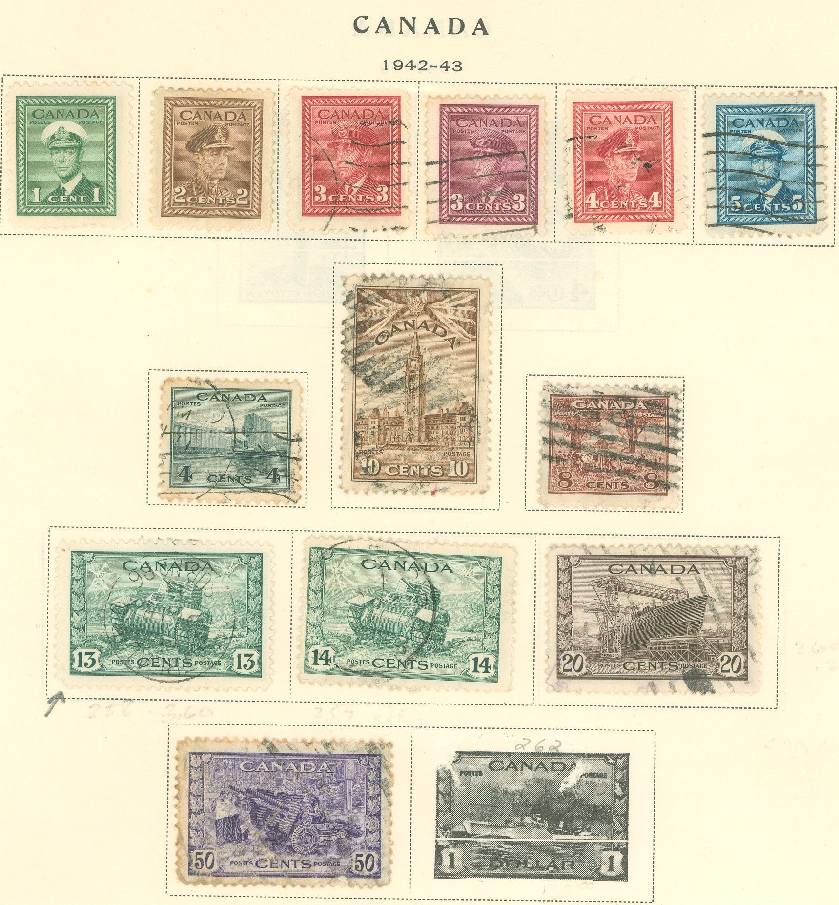 Canada #249-261 Used | Canada, Stamp / HipStamp