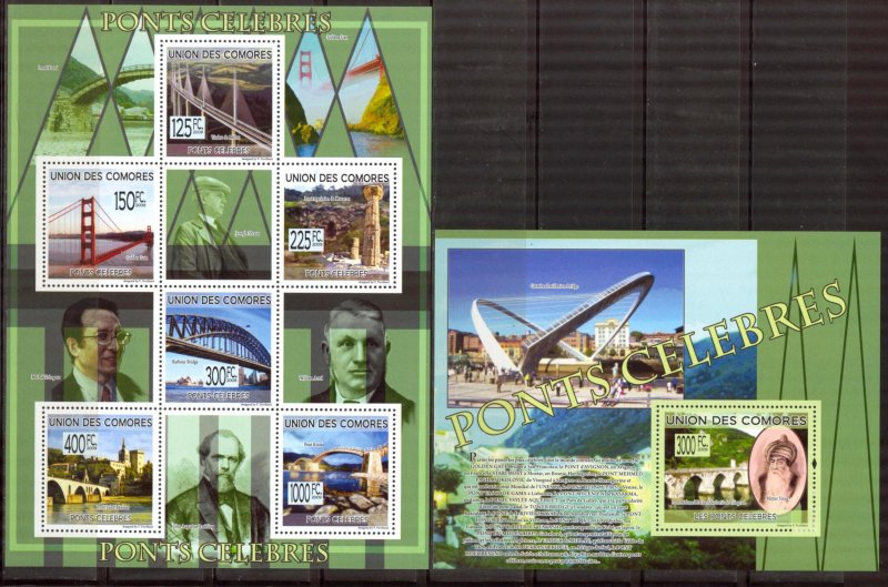 Comoro Islands 2009 Famous Bridges Sheet + S/S MNH | Africa - Comoro ...
