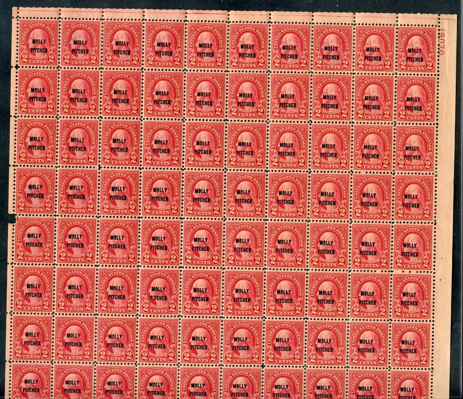 United States Scott #646 Molly Pitcher Left Selv+ TWO Stamp Damage ...