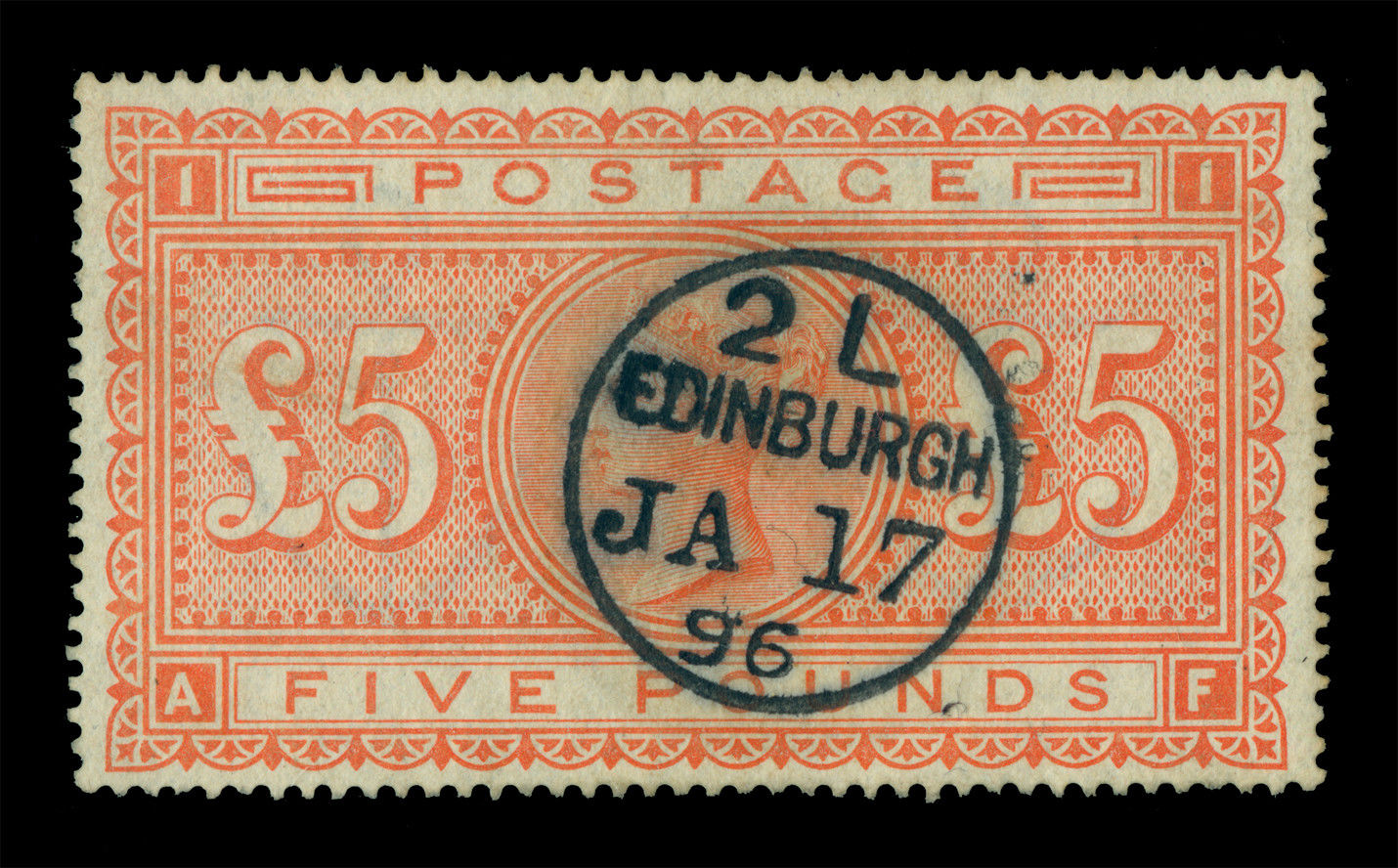 GREAT BRITAIN 1882 Victoria £5 orange Sc# 93 (SG 137) used VF ...