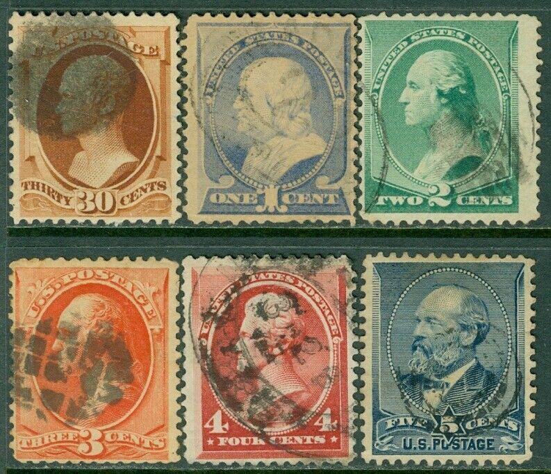 USA 1887 Scott #212-17 Fine-Very Fine, Used. Minor faults Cat $185 ...