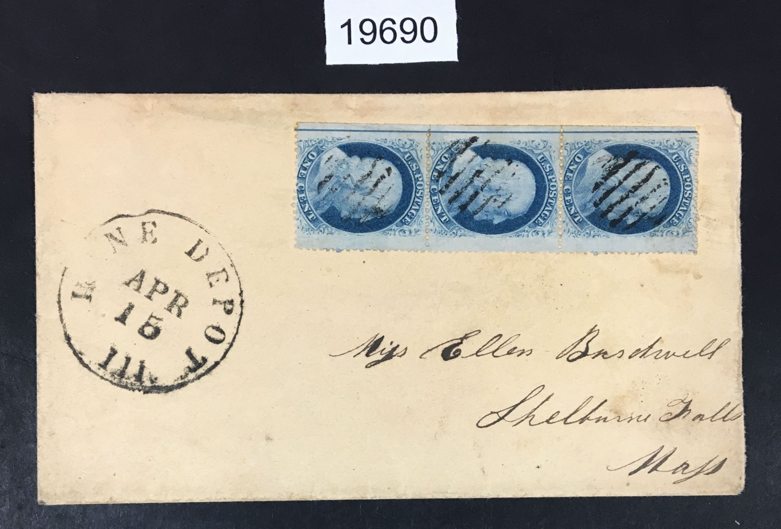 US Stamps # 24 on Cover Used POS.1-21R9 LOT #19690 | United States ...