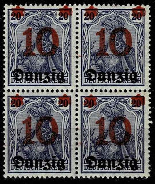 Danzig 1920, Sc.#20 MNH in block of 4 | Europe - Germany & Colonies ...