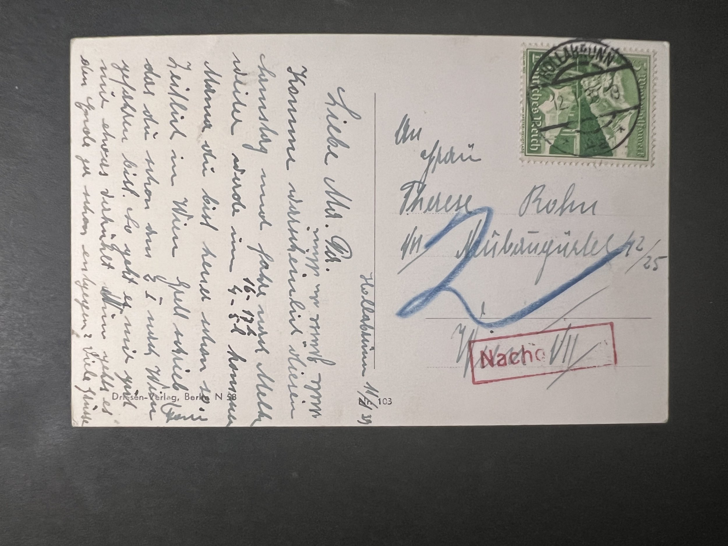 1939 Nazi Germany Postcard Cover Hollabrunn to Vienna Adolf Hitler ...