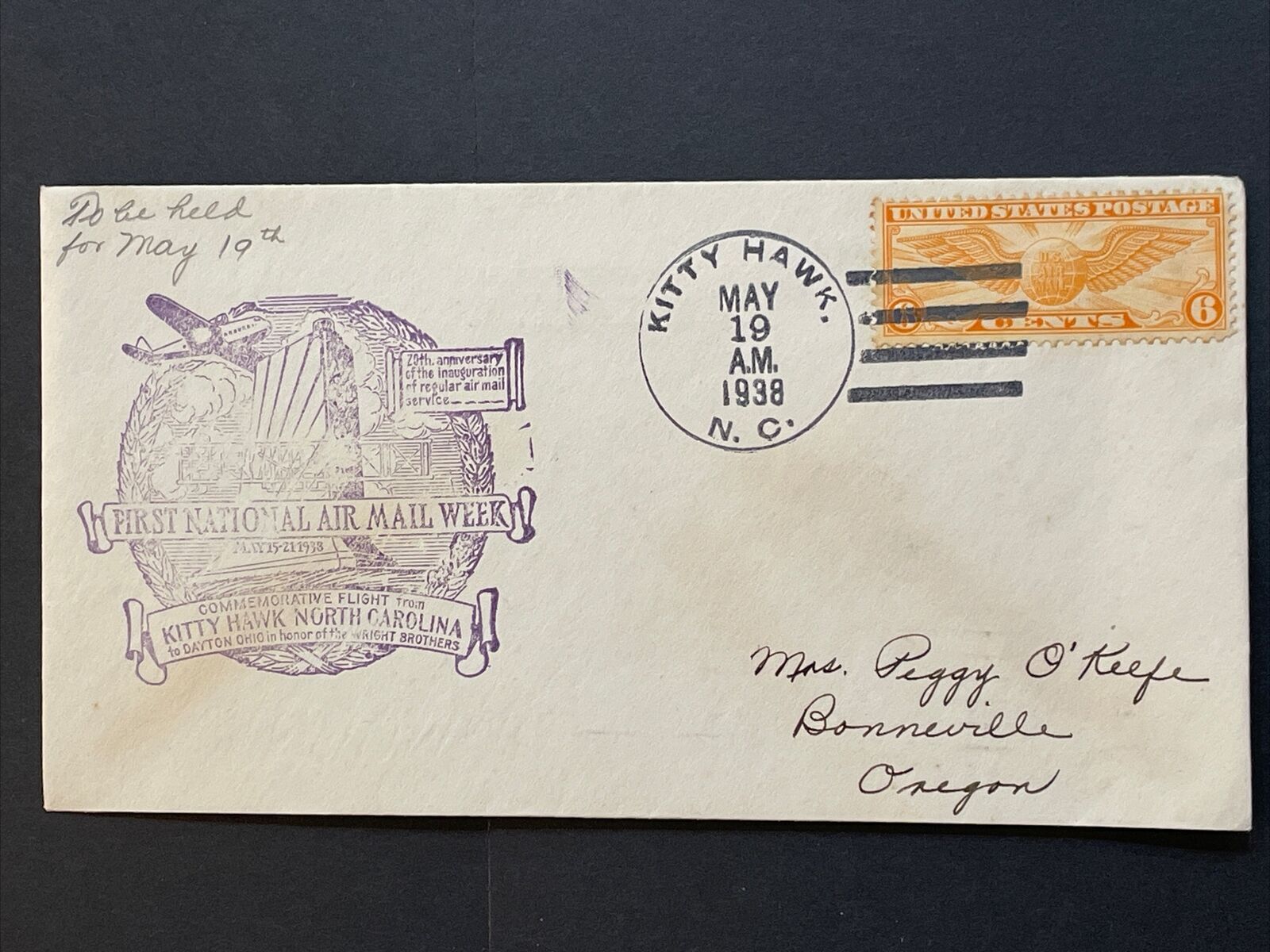 1938 NAMW National Air Mail Week Kitty Hawk, NC | United States, Stamp ...