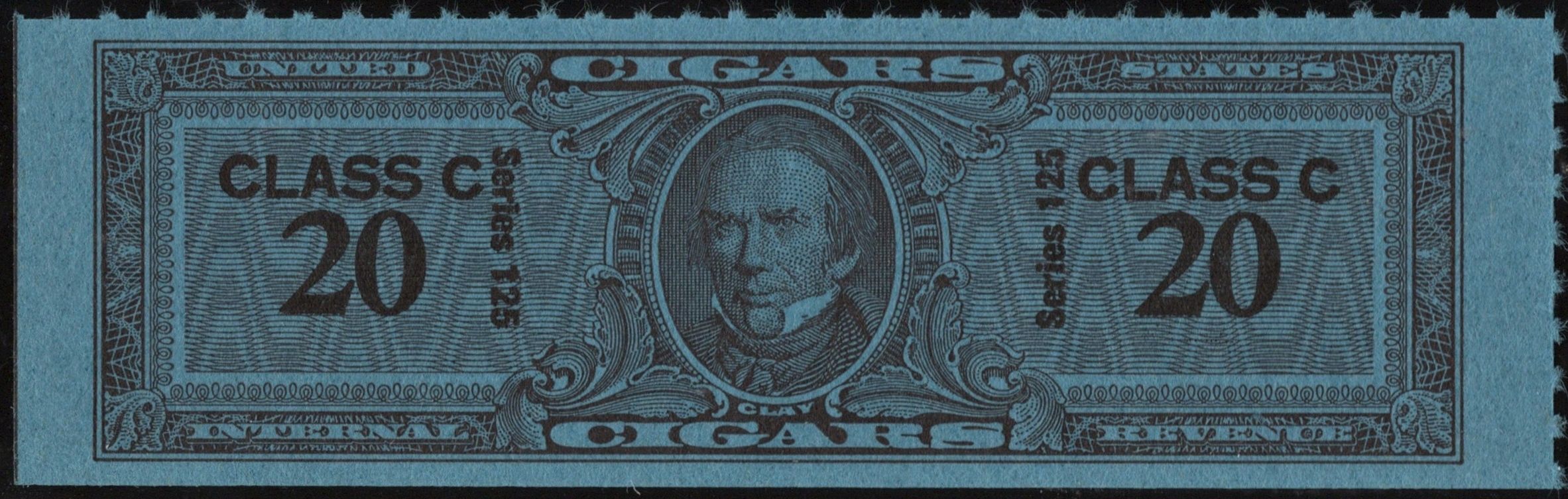 TC2626a Series 125: Class C Cigar Revenue Stamp: 20 Cigars (1955) NGAI ...
